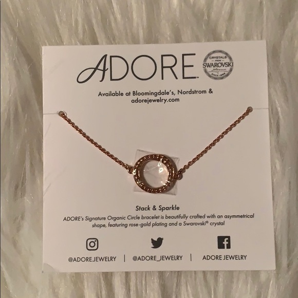 Adore | Jewelry | Adore Rose Gold Swarovski Crystal Necklace | Poshmark